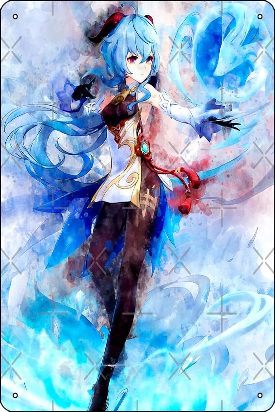 Amazon.com : Genshin Impact - Ganyu Poster 8 x 12 Inch Funny Metal Tin ...