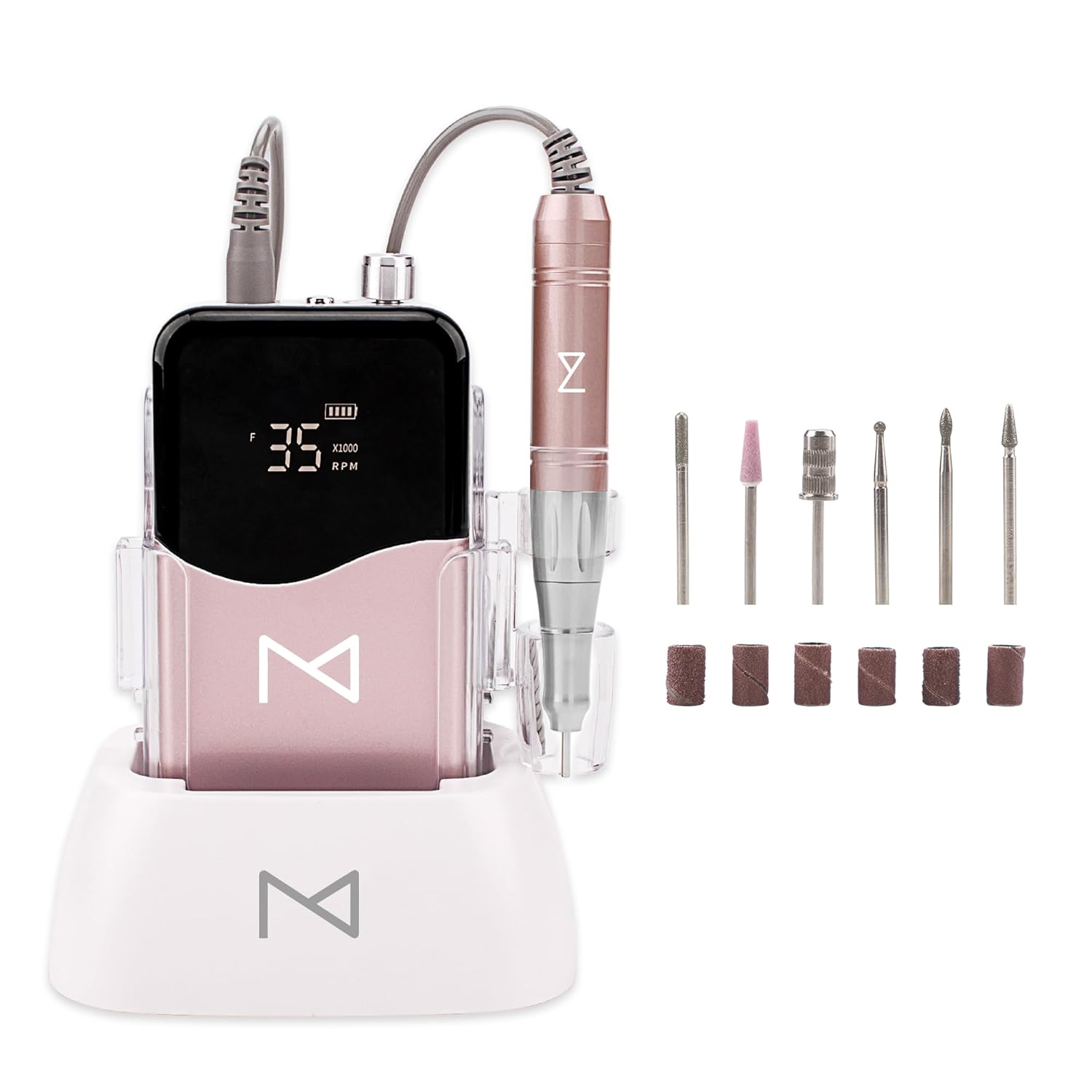 M Mase- Professional Nail Drill Machine - Coreless 2-in-1 Nail File ...