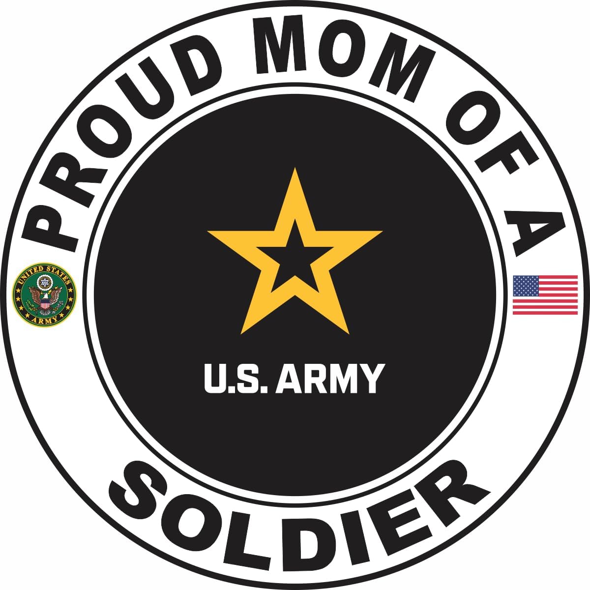 Amazon.com - Round Proud Mom of A Soldier Sticker (US Army Family ...