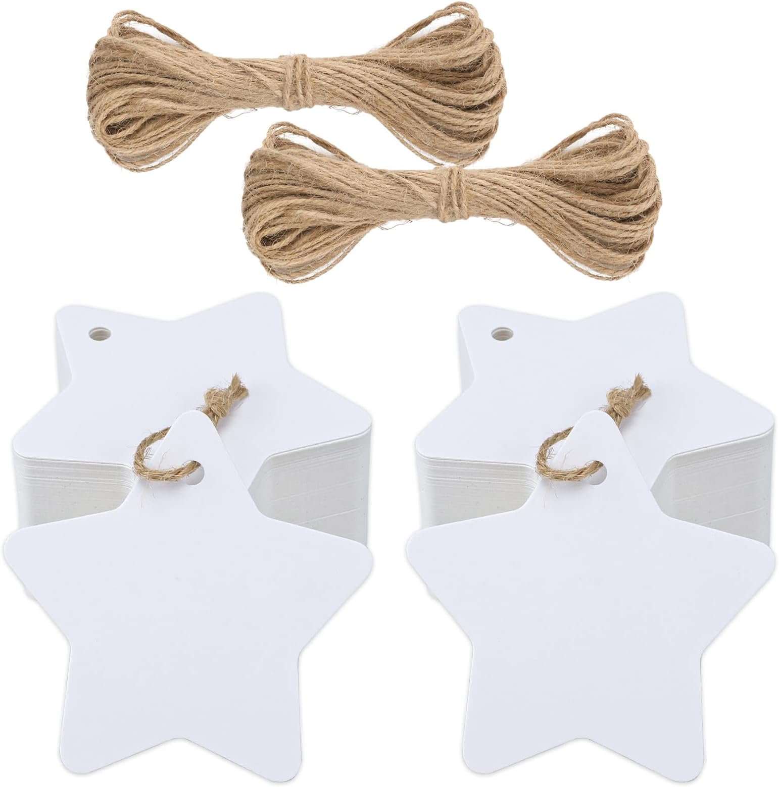 GROOMY 100Pieces Star Shape Blank Kraft Paper Card Hang Tag Label ...