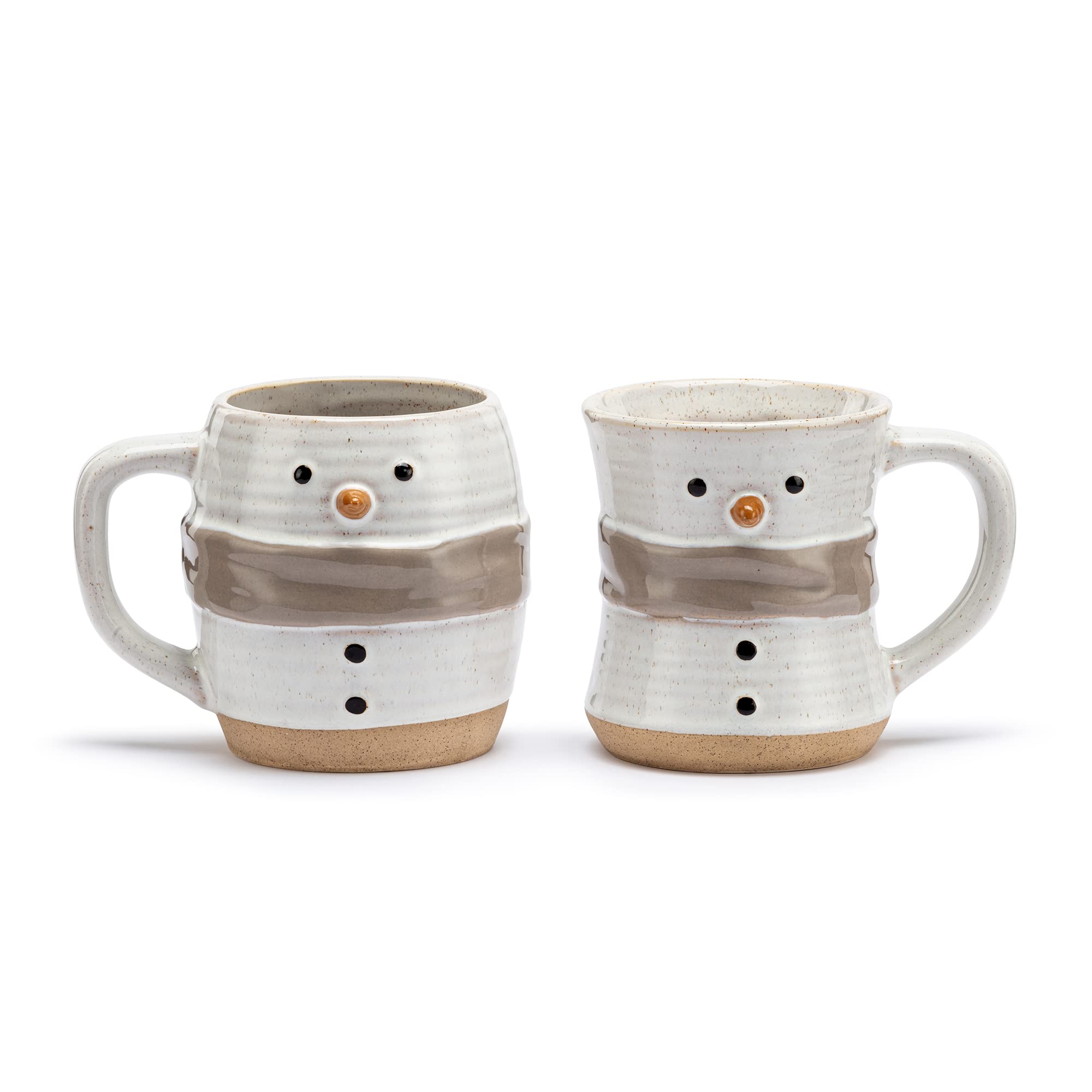 Amazon.com | DEMDACO His and Her Snowman White and Tan 12 Ounce ...