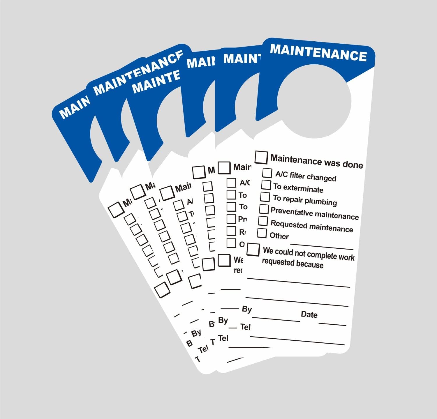 Amazon.com : Maintenance Door Hanger Tags,3.5X 9.5 inch 50pcs Blue ...
