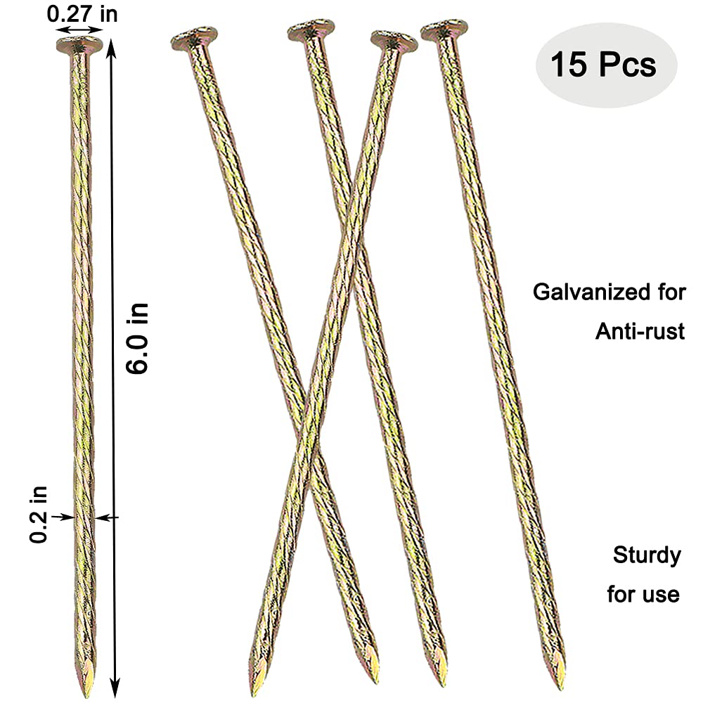 Snapklik.com : 15 Pcs Artificial Stakes Nails, 6 Spiral Non-Rust ...