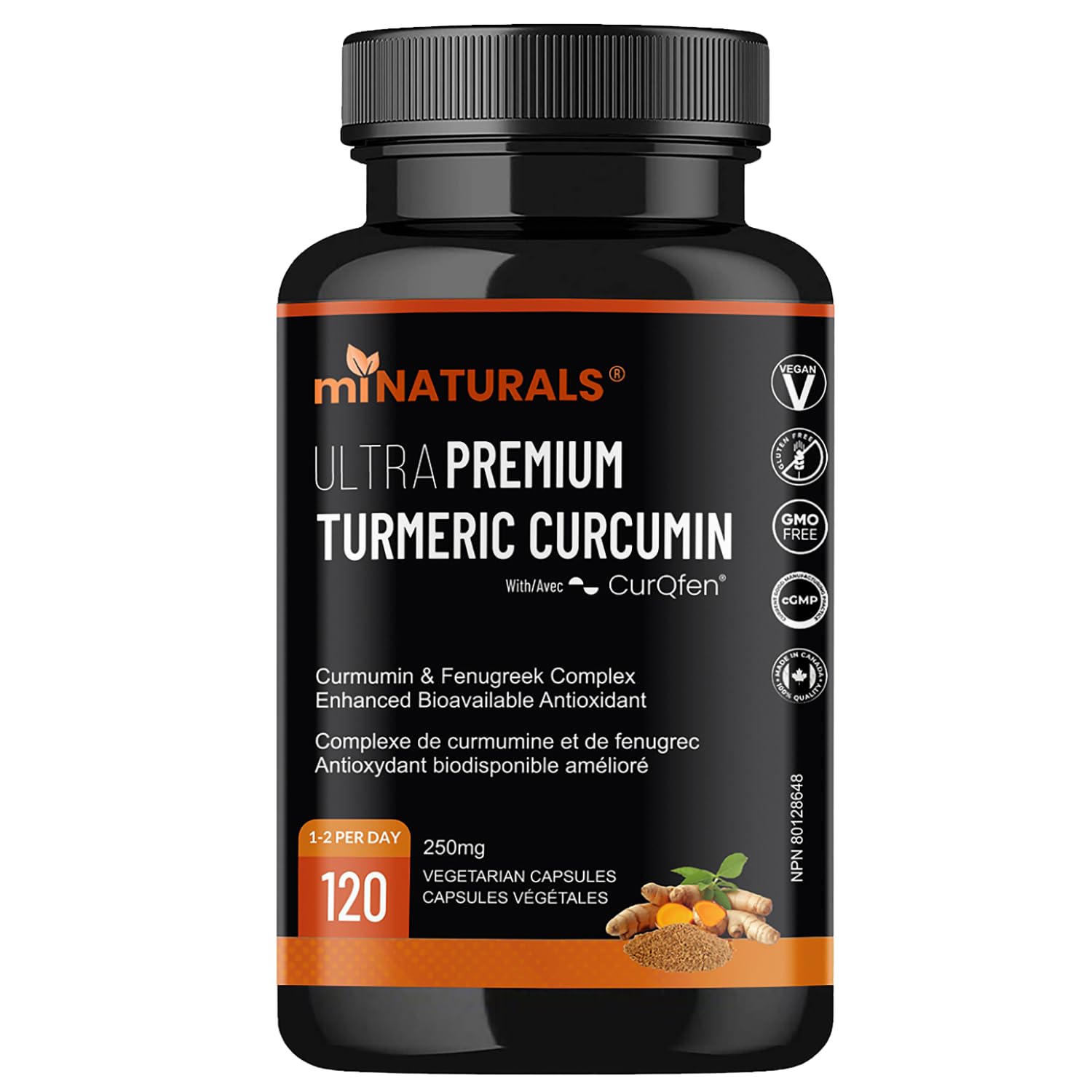 miNATURALS Turmeric Curcumin Fenugreek Supplement with CurQfen for ...