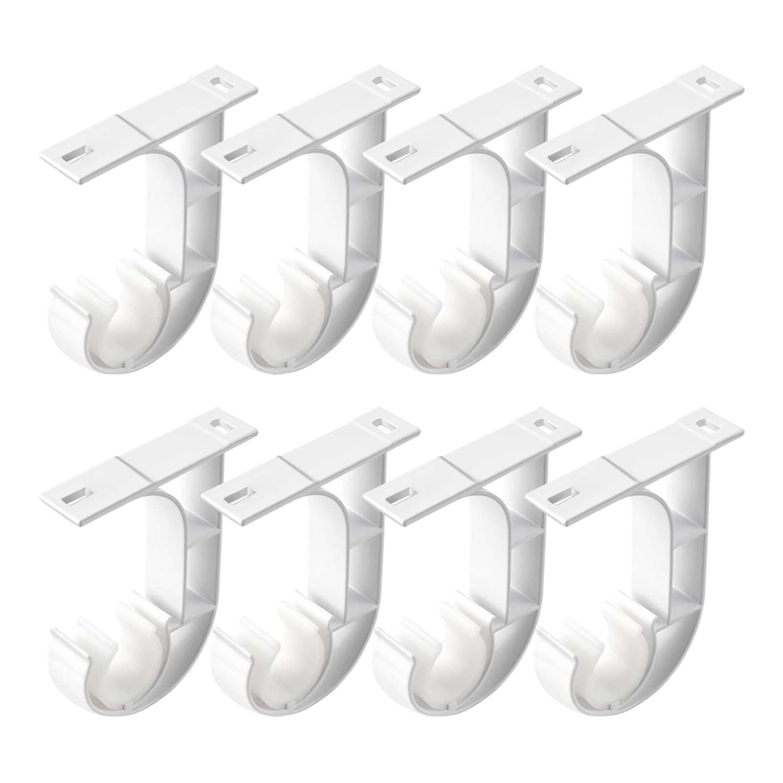 Snapklik.com : 8 Pack Ceiling Curtain Rod Brackets, Aluminum, White ...