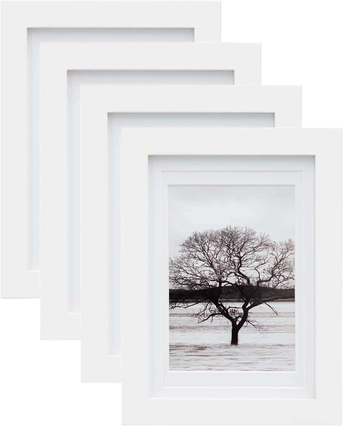 EXYGLO White 6x4 Photo Frames Set of 12, Multiple Picture Frames 6x4 ...