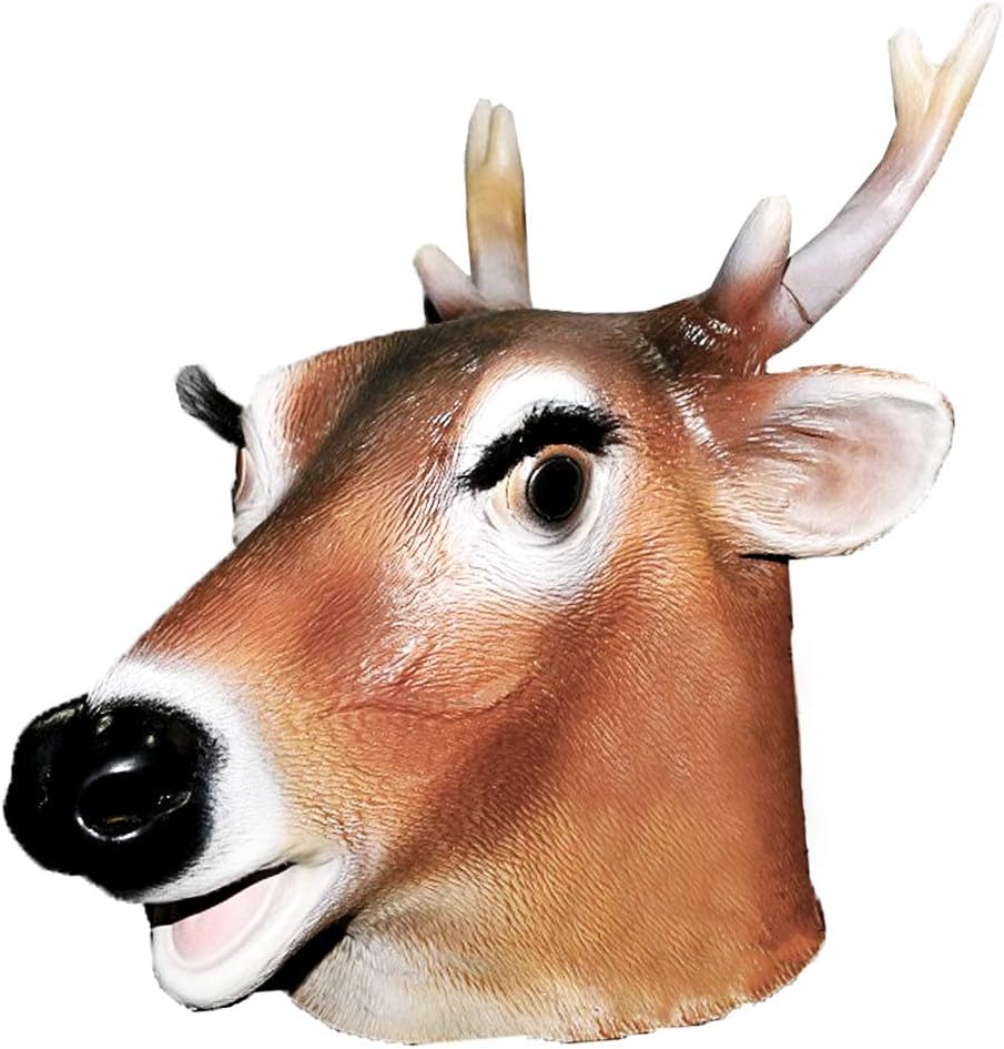 Amazon.com: Realistic Animal Reindeer Latex Mask Christmas Costume Mask ...