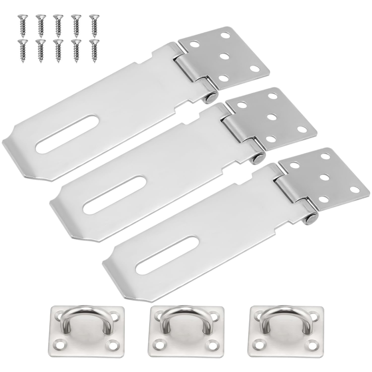 Amazon.com: Tmyjfjingxi 3PCS 5Inch Door Lock Hasp Latch Stainless Steel ...