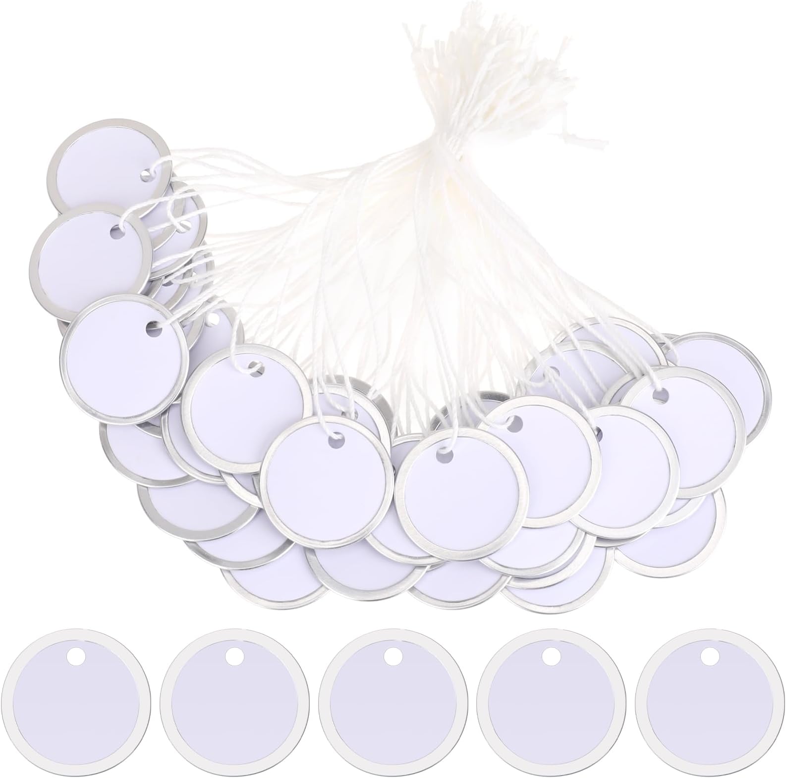 Amazon.com : 50 Pcs Round Tags Paper Key Tags with Metal Rings Key Tag ...