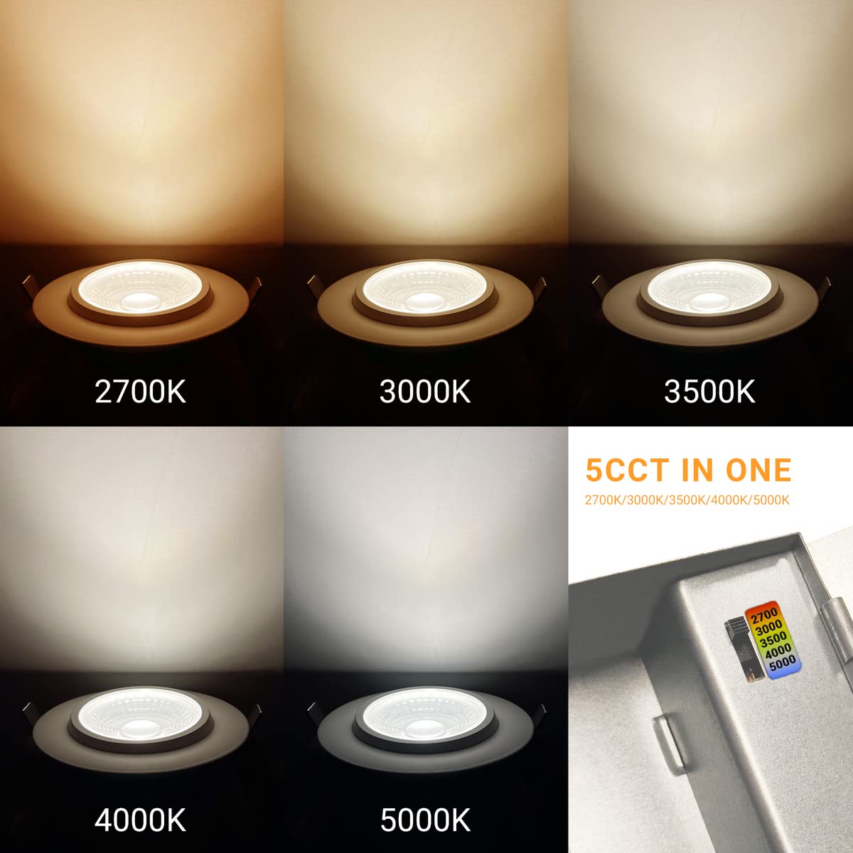 ZYSHEN 4 Inch LED Recessed Lighting, Adjustable Eyeball Gimbal Light ...