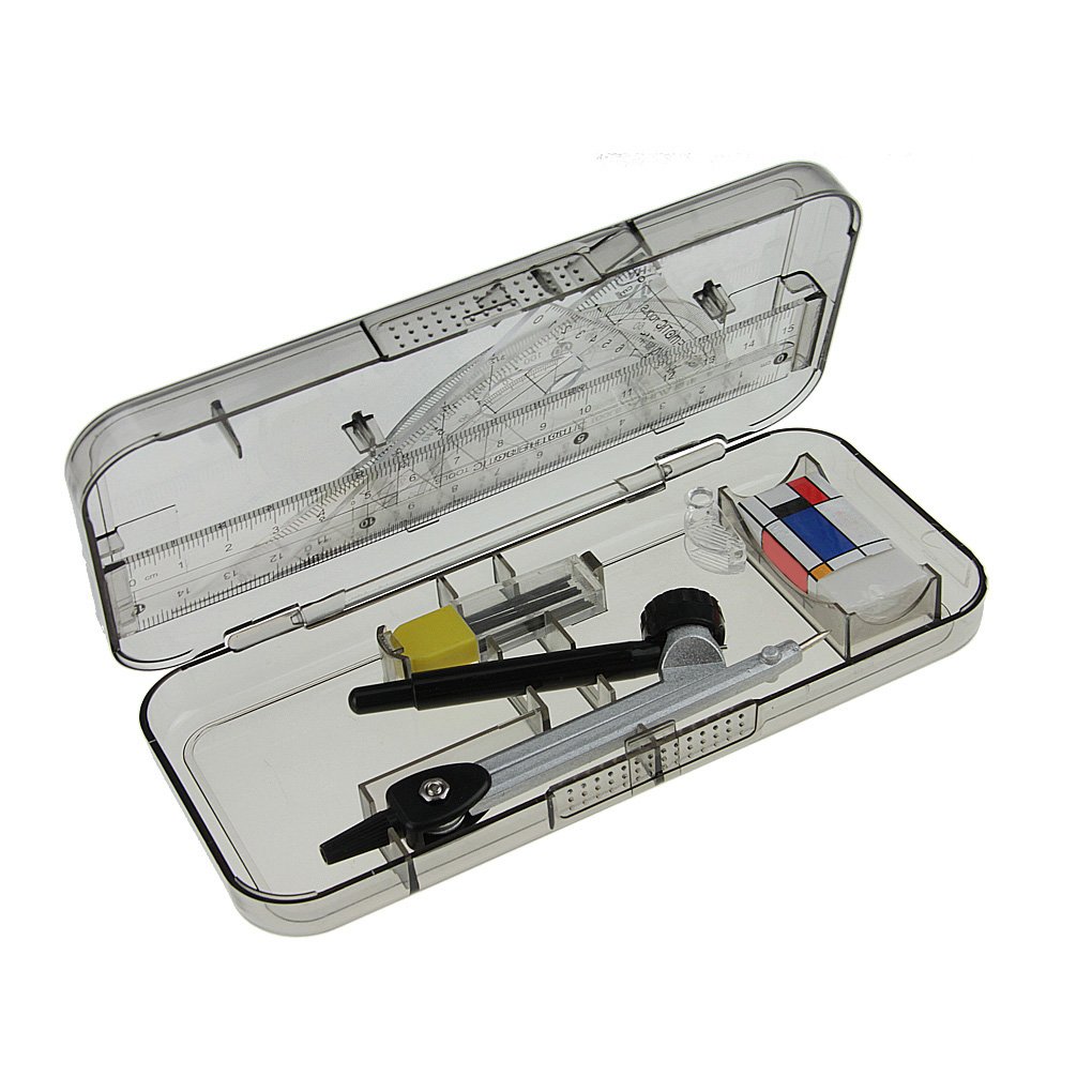 Snapklik.com : Drawing Compass,7-piece Metal Compass Ruler Set Students ...