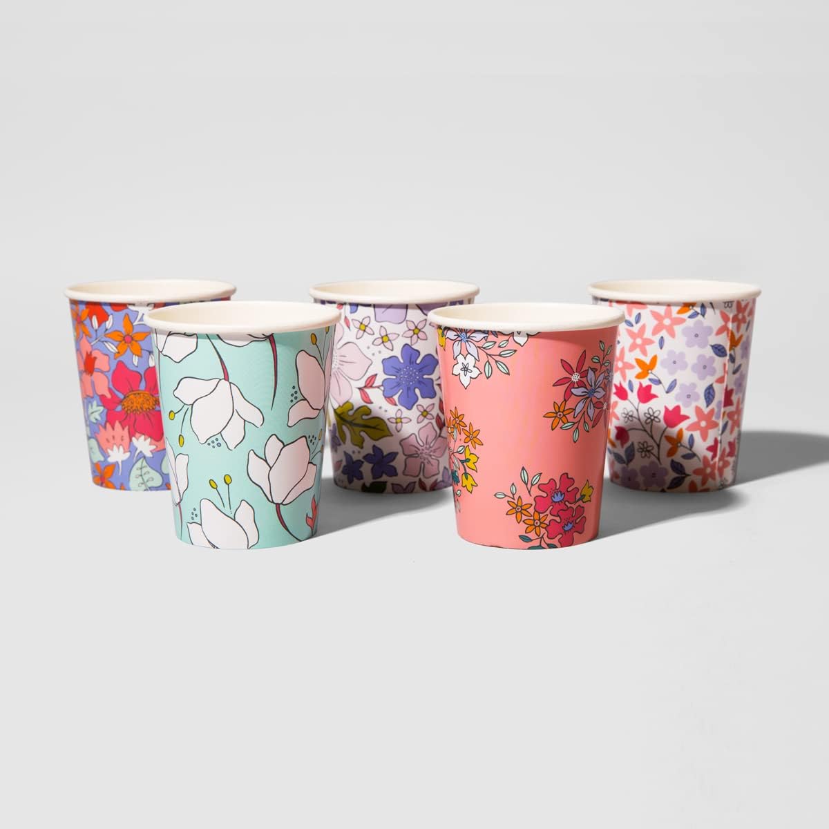 Amazon.com: Coterie Floral Paper Cups (Set of 10) - Decorative ...