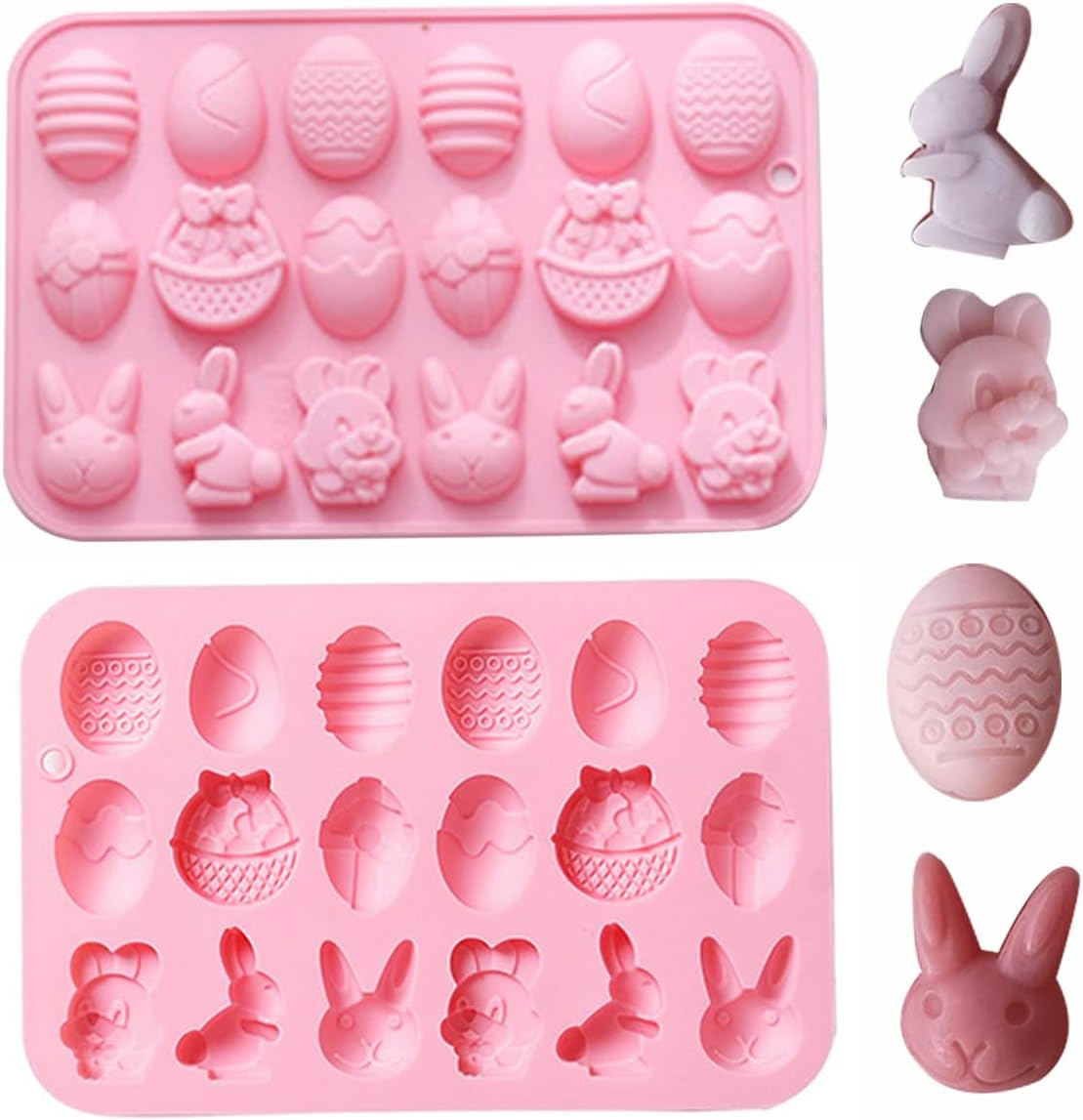 Amazon.com: Easter Egg Silicone Bunny Silicon Molds for Chocolate 4 ...
