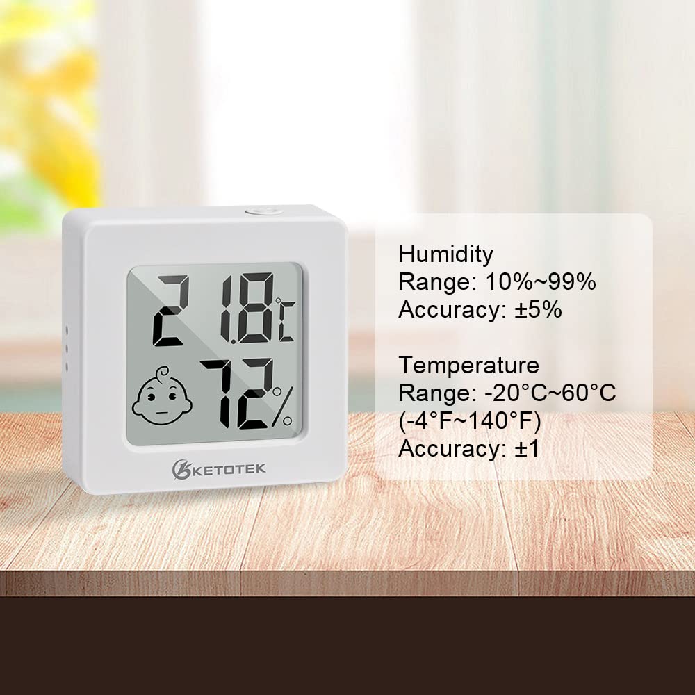 Snapklik.com : KETOTEK 5 Pack Thermometer Room Hygrometer Indoor Mini ...