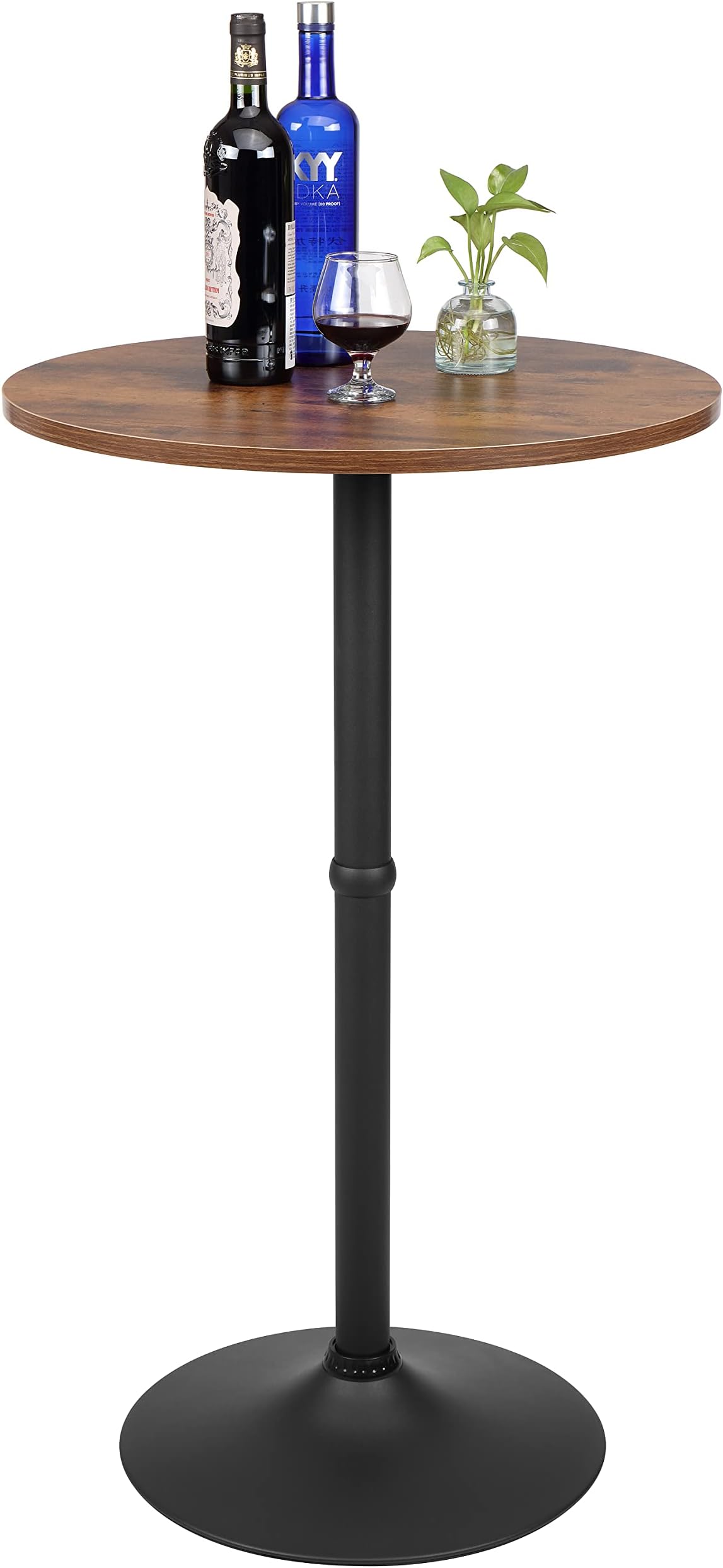 Amazon.com: MAISON ARTS 41" Metal Bar Table Round Wood Top Pub Table ...