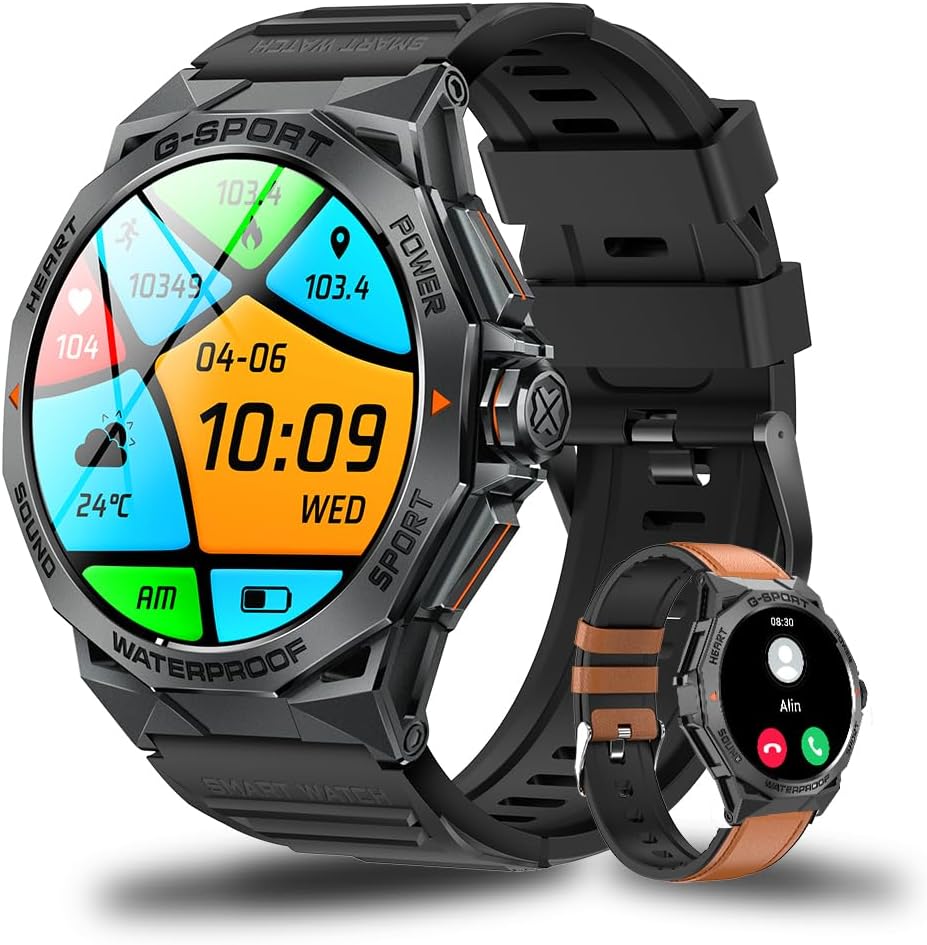 LEMFO Smart Watch,1.43'' AMOLED HD Screen Smart Watch for Men (Answer/Make Call),100+ Sports ...