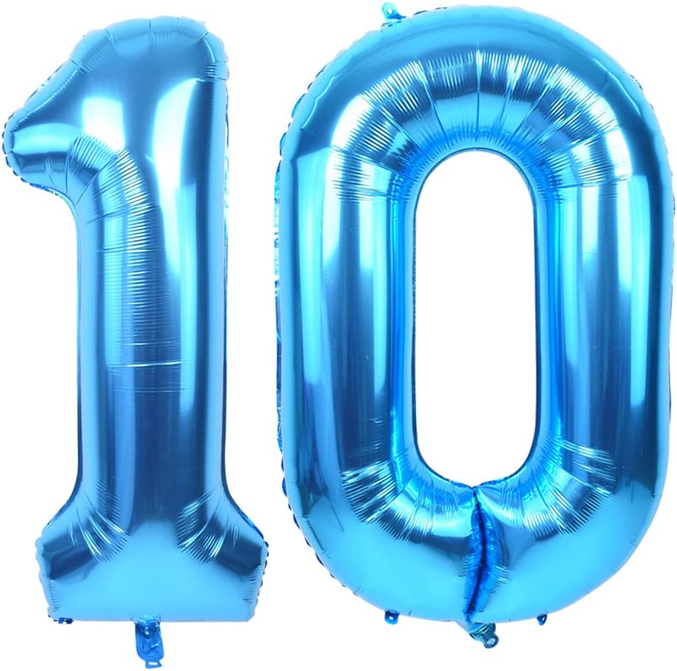 Amazon.com: TONIFUL 40 Inch Blue Large Numbers Balloon Birthday Party ...