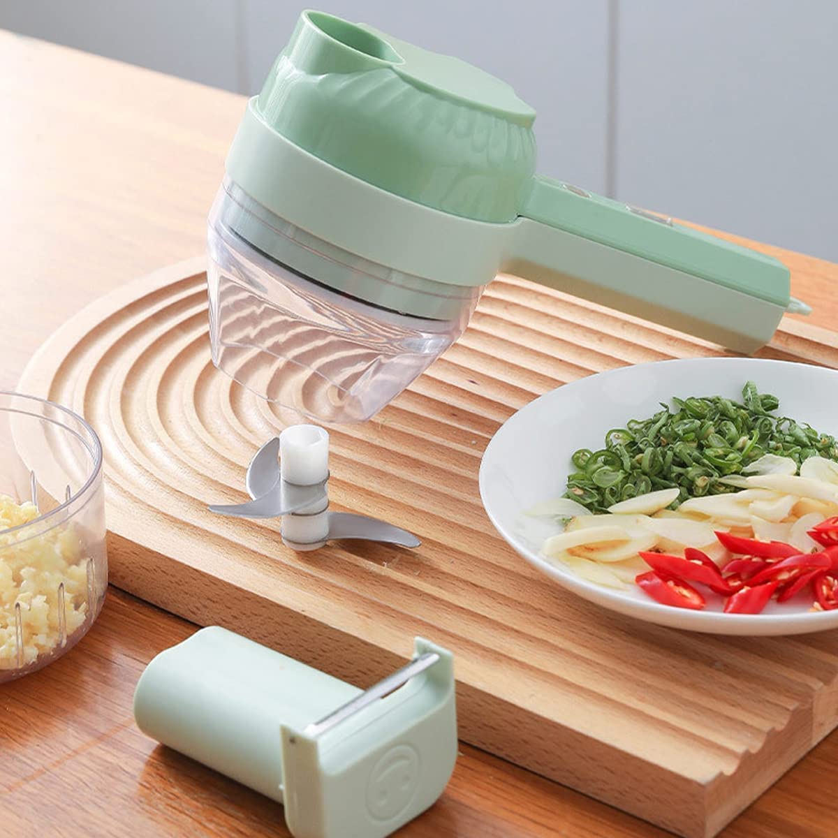 RüK Chopper 4 in 1 Portable Electric Vegetable Cutter Set ...