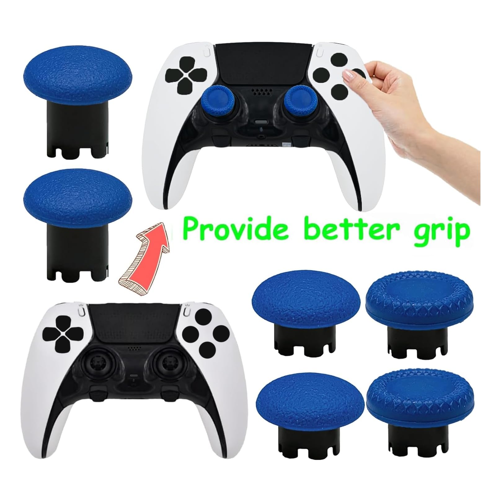 Snapklik.com : 6 Pack Interchangeable Thumbstick Caps For PS5 DualSense ...