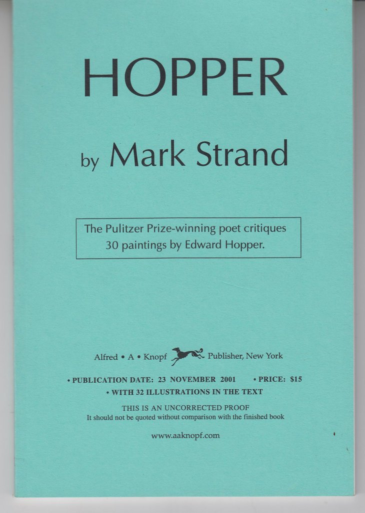 Hopper: Strand, Mark: 9780375709715: Amazon.com: Books