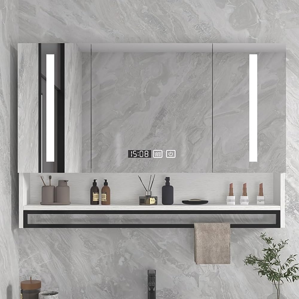 Amazon.com: UkewEi Modern Smart Medicine Cabinet, LED Lighted Vanity ...