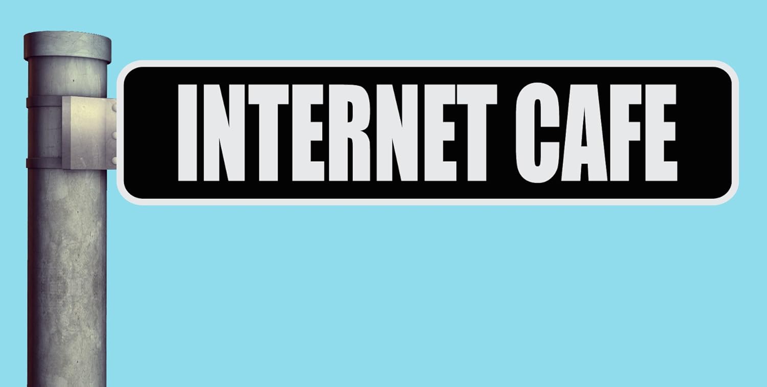 INTERNET CAFE SIGN HEAVY DUTY ALUMINUM ROAD SIGN 17" x 4": Amazon.com ...