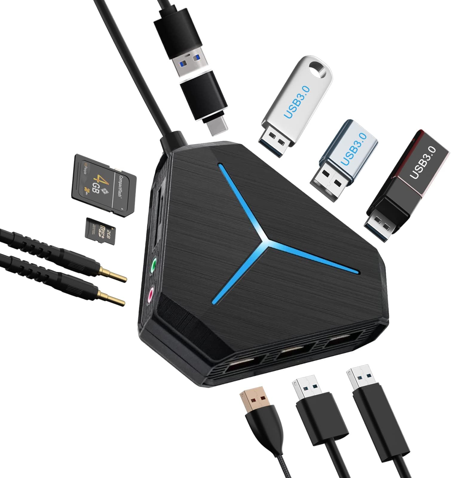 Amazon.com: Micolindun External Sound Card USB Hubs Audio Adapter to ...