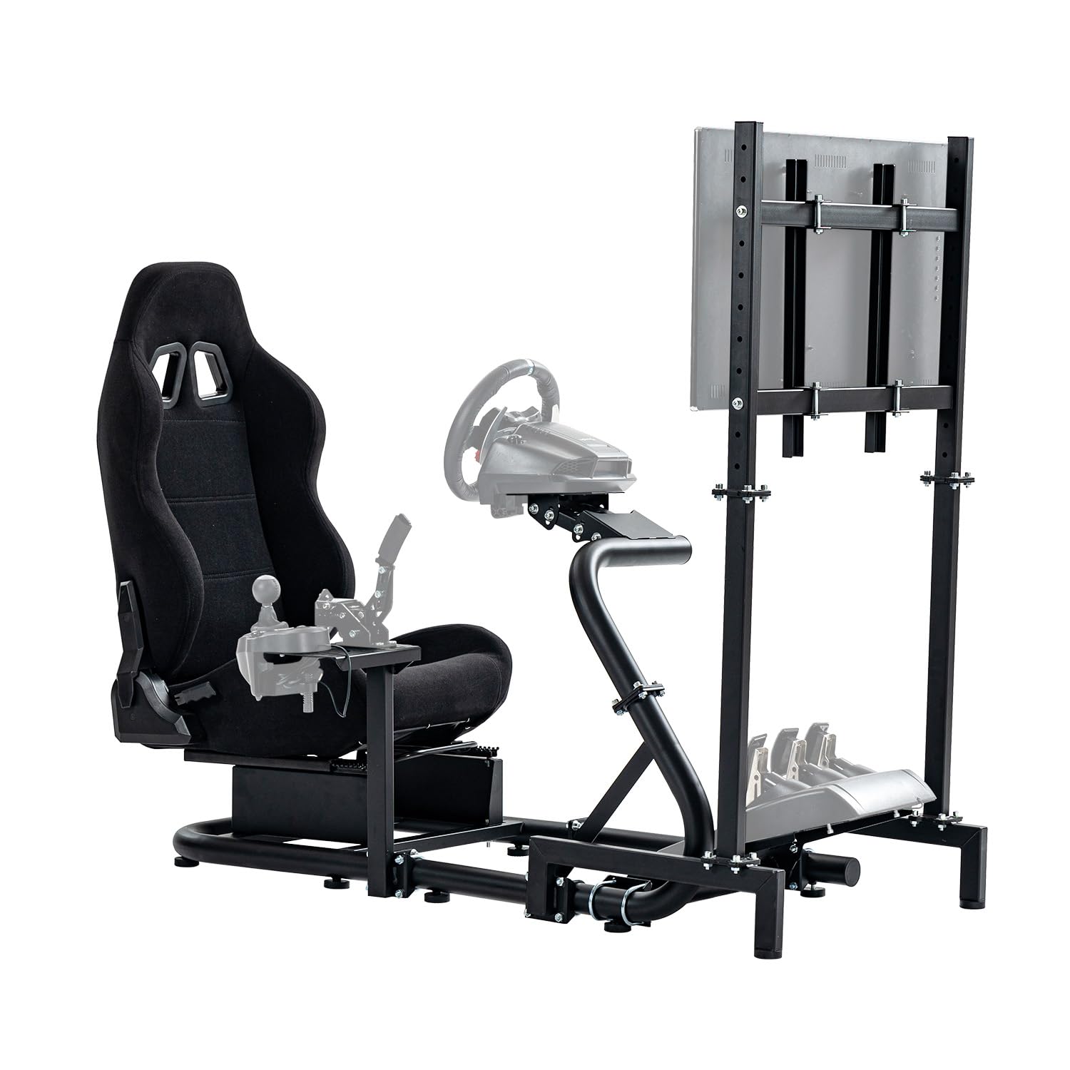 Amazon.com: Anman Inspired Racing Sim Simulator Cockpit with Black Seat ...