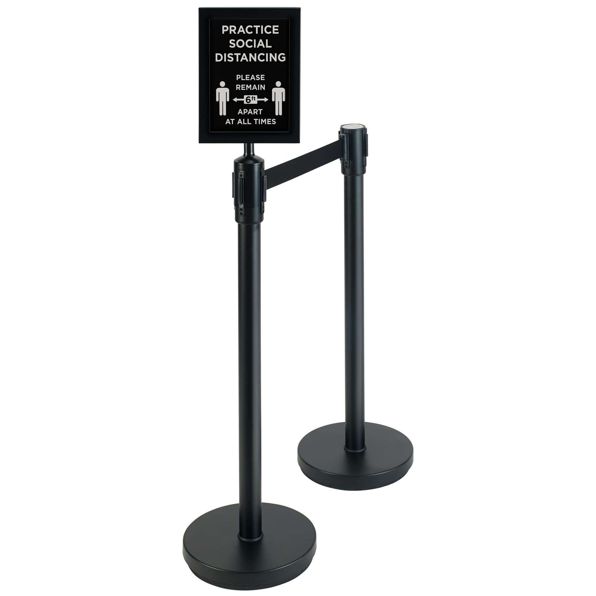 Winco CGS-SETA 2 Piece Black Stanchion Set, Standard