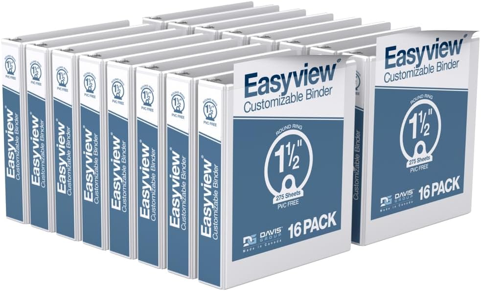 Amazon.com : EasyView Premium 1.5-Inch Binders with Clear-View Covers ...