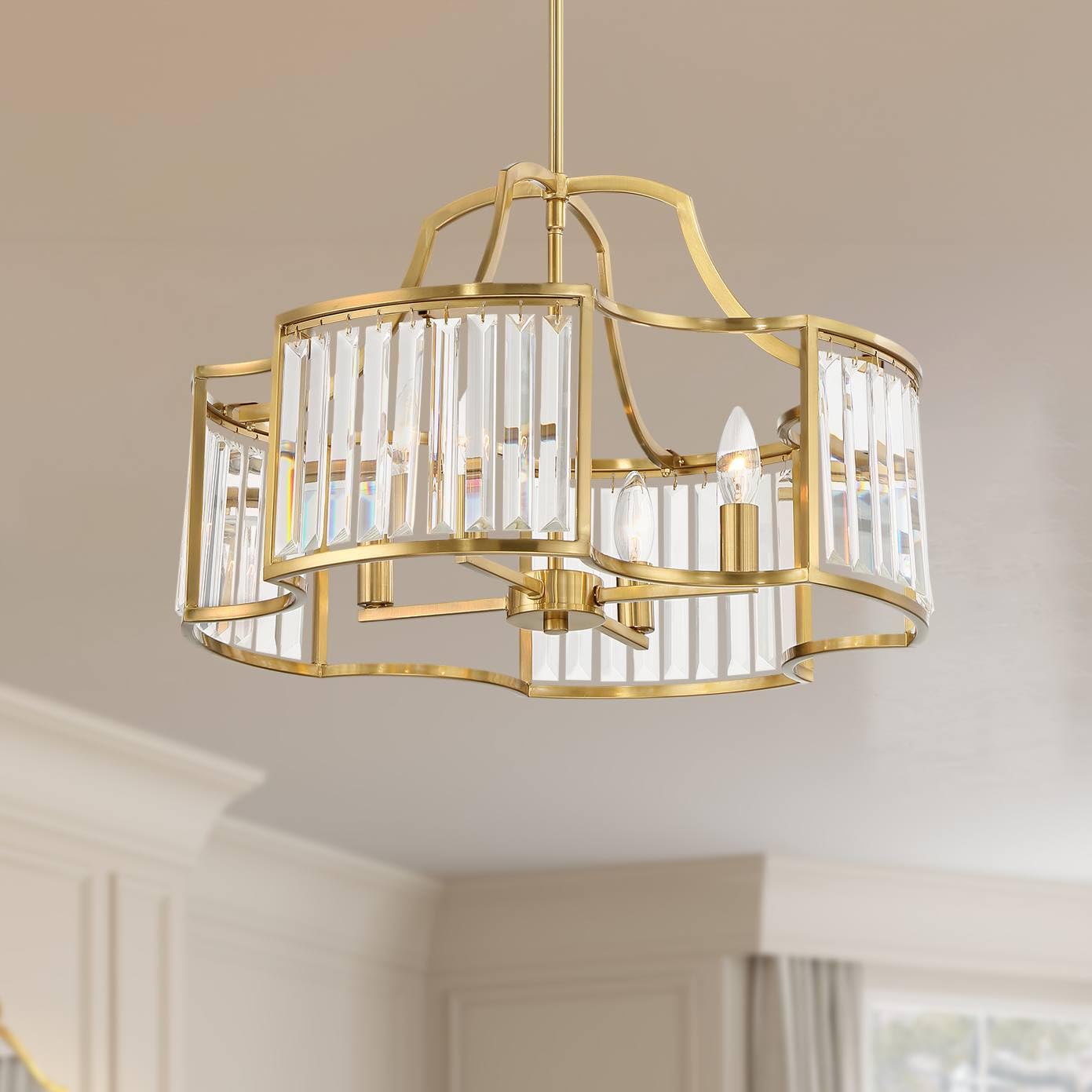Possini Euro Design Gillian Soft Gold Pendant Chandelier Lighting 21 1/ ...