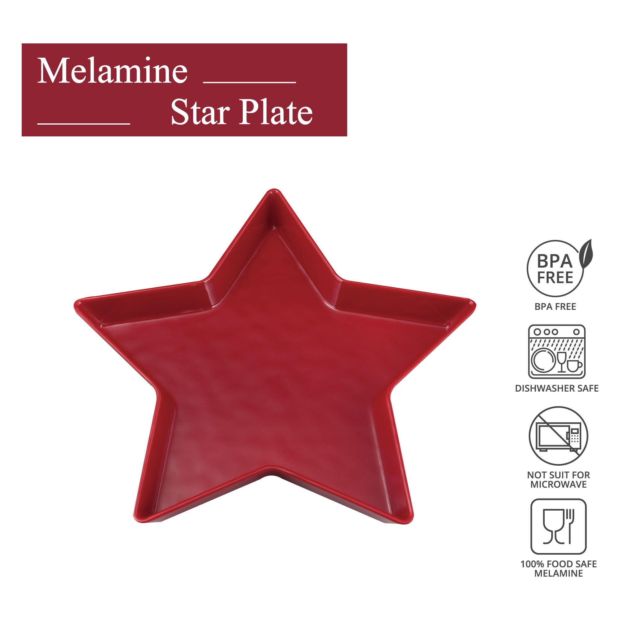 Snapklik.com : UP UPware Patriotic Star Shaped Dinner Plate