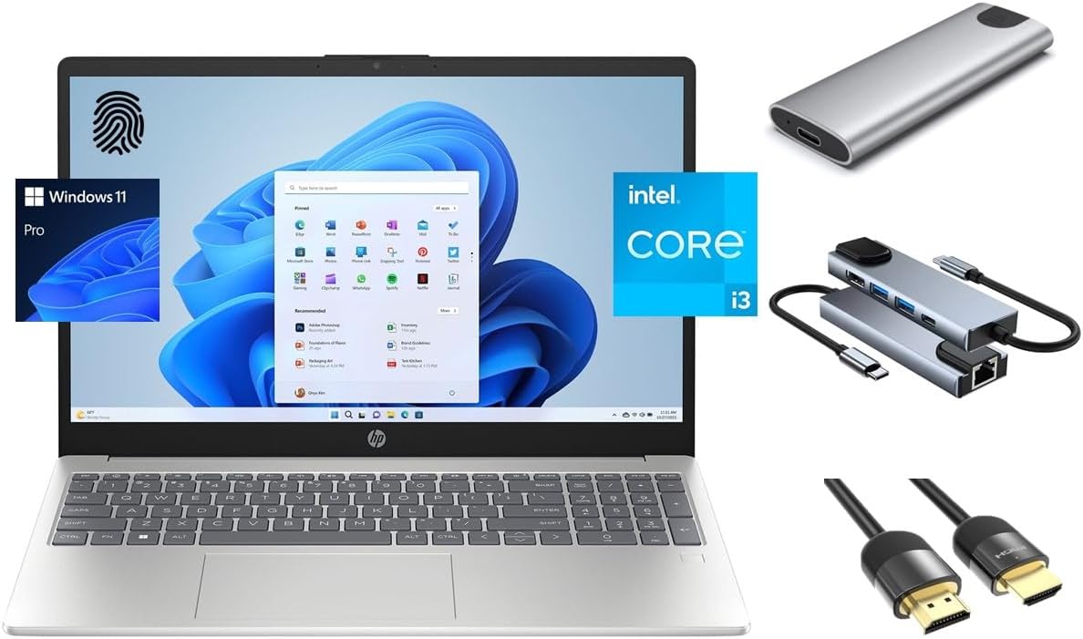 Amazon.com: HP Daily Essential Laptop, 15.6" FHD, 8-Core Intel i3-N305 ...
