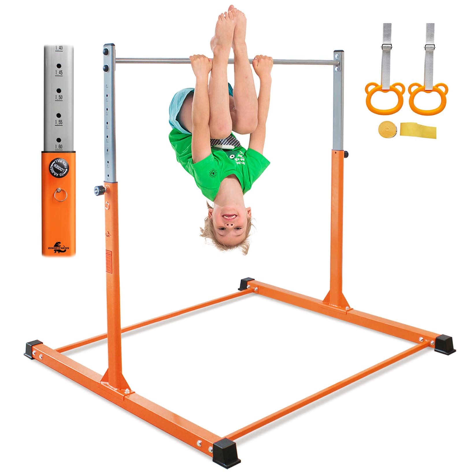 Gymnastics Bar for Kids,11 Levels Adjustable Height Gymnastics ...