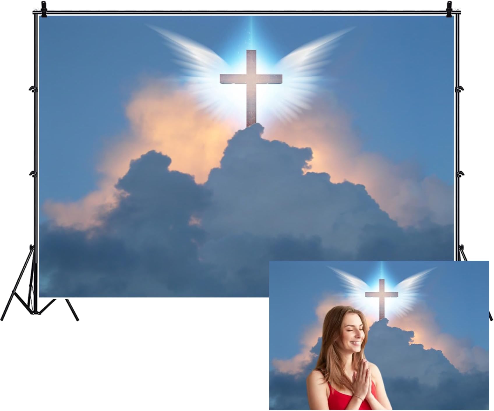 Amazon.com : EOA 7(W) x5(H) FT Holy Bible Cross Holy Light Photography ...