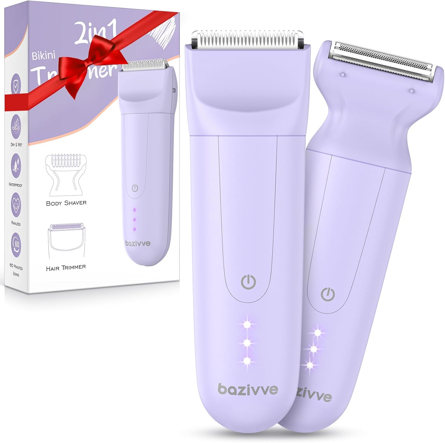Amazon.com: Bazivve Electric Bikini Trimmer for Women, 2 in 1 Electric ...