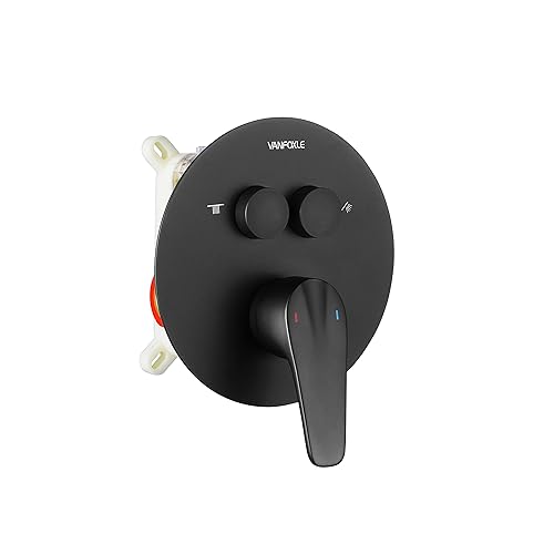 Snapklik.com : VANFOXLE Push Button Diverter Dual Modes Shower Faucet Valve Matte Black