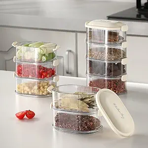 Buy WROPZO Airtight containers for condiments,4-layer Storage Box ...