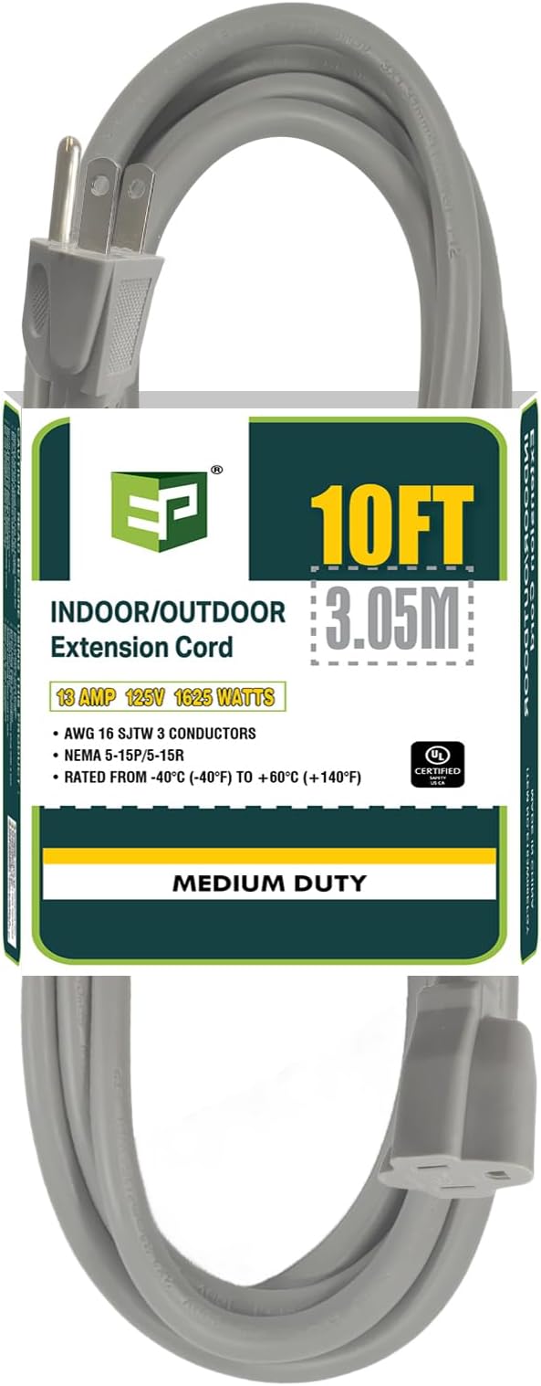 Amazon.com: EP 75 Ft Outdoor Extension Cord - 16/3 SJTW Gray Electrical ...