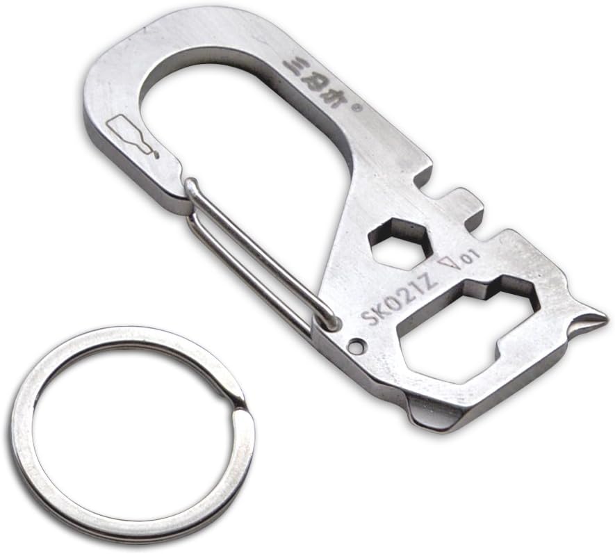 Tianmei 6 in 1 Multitool Keychain for Auto Camping Hardware, Polished ...