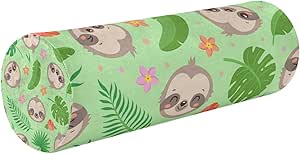Amazon.com: SEINDUS Cartoon Tropical Sloth Pattern Round Neck Pillows ...