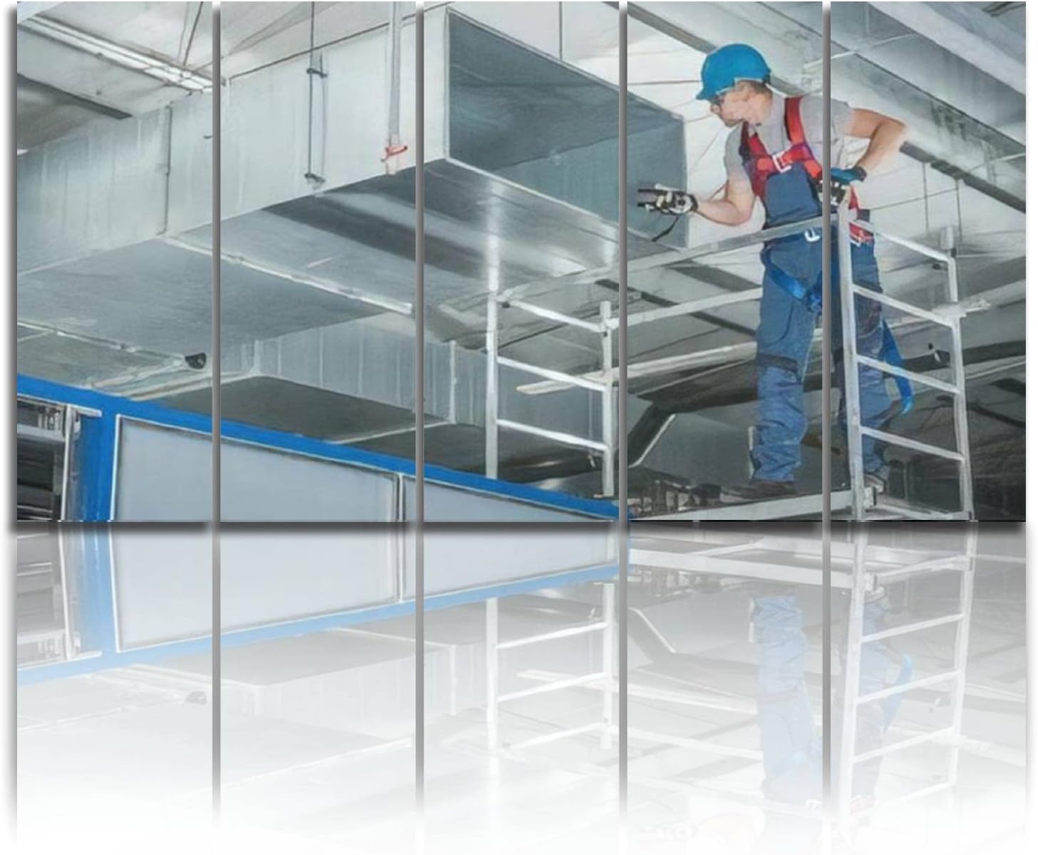 Amazon.com: 5 Panels Art Wall Decor Caucasian HVAC Technician Worker in ...