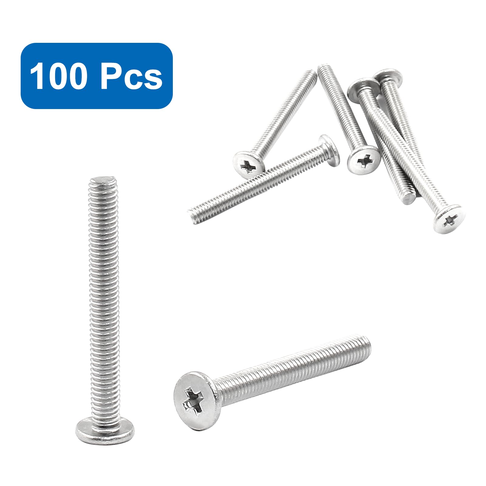 Snapklik.com : PHITUODA 100pcs M3 X 25mm Round Flat Head Machine Screws