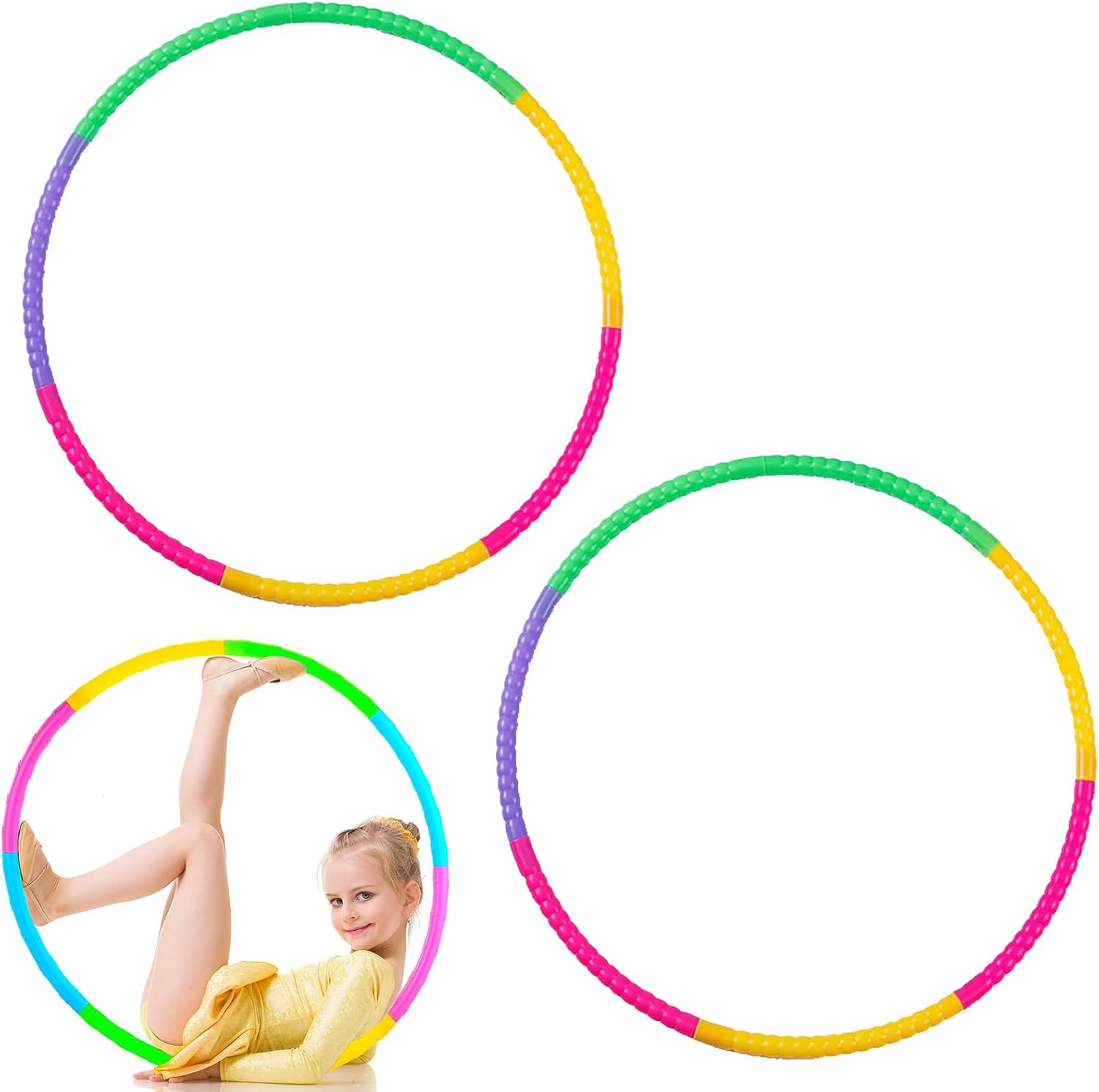 2 PCS Kids Hula Hoops, Small Adjustable Hoops, Ideal for Dancing ...