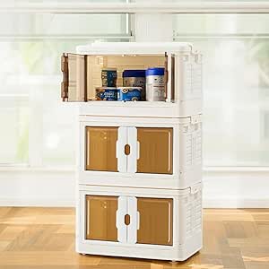 Amazon.com: SUPICK Stackable Plastic Storage with Wheels, Folding ...