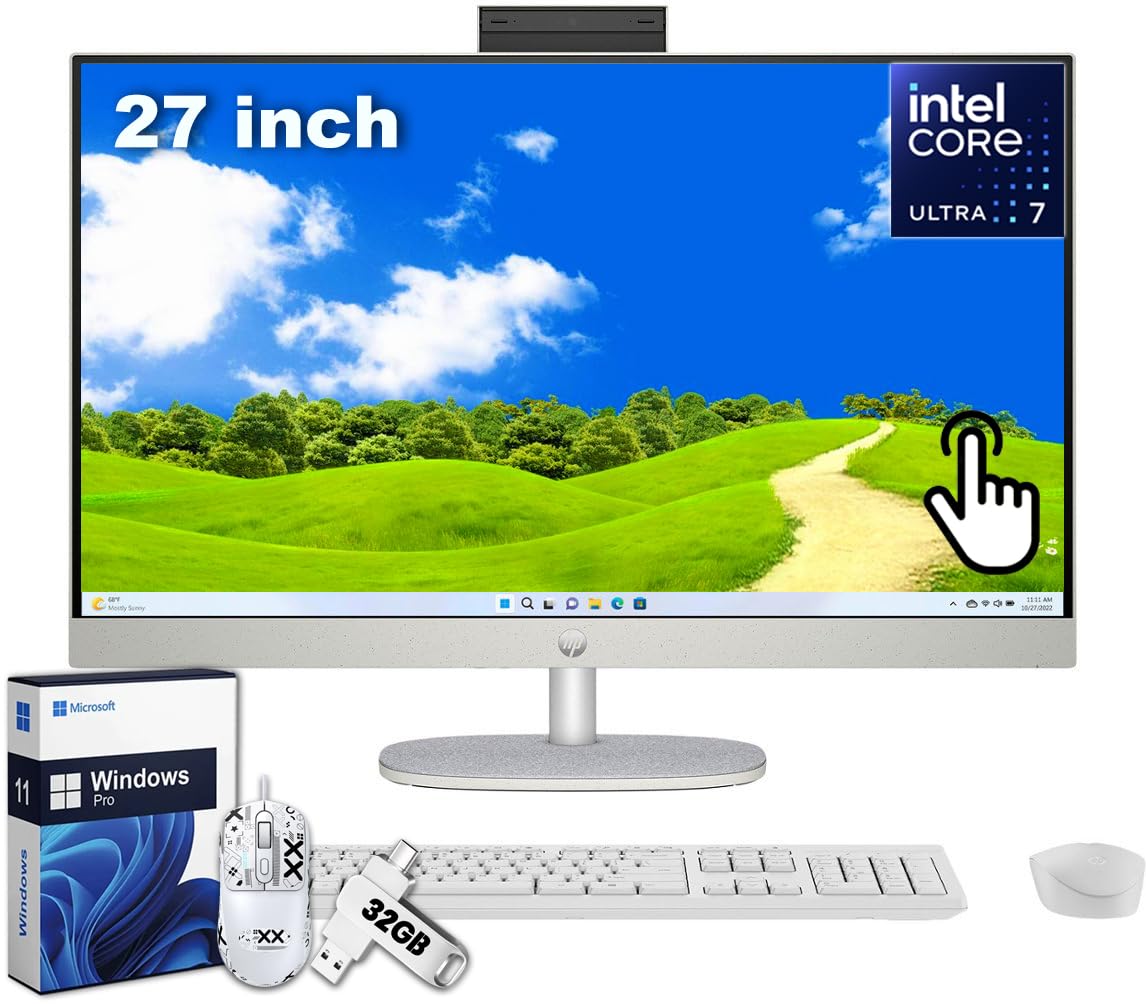 Amazon.com: HP 27" All-in-One FHD Touchscreen Desktop Computer, Intel ...