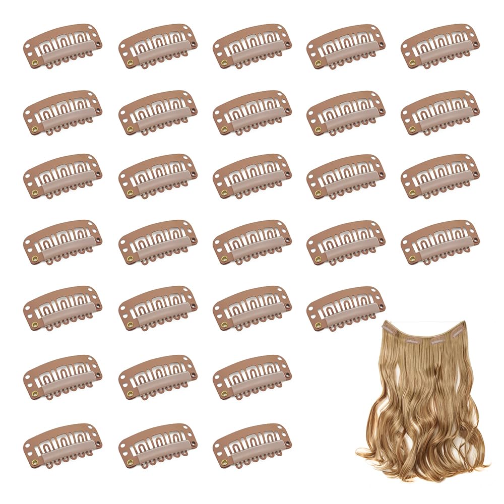 Dreamlover Wig Clips Brown, Wig Clips Snap Clips, Small Hair Extension ...