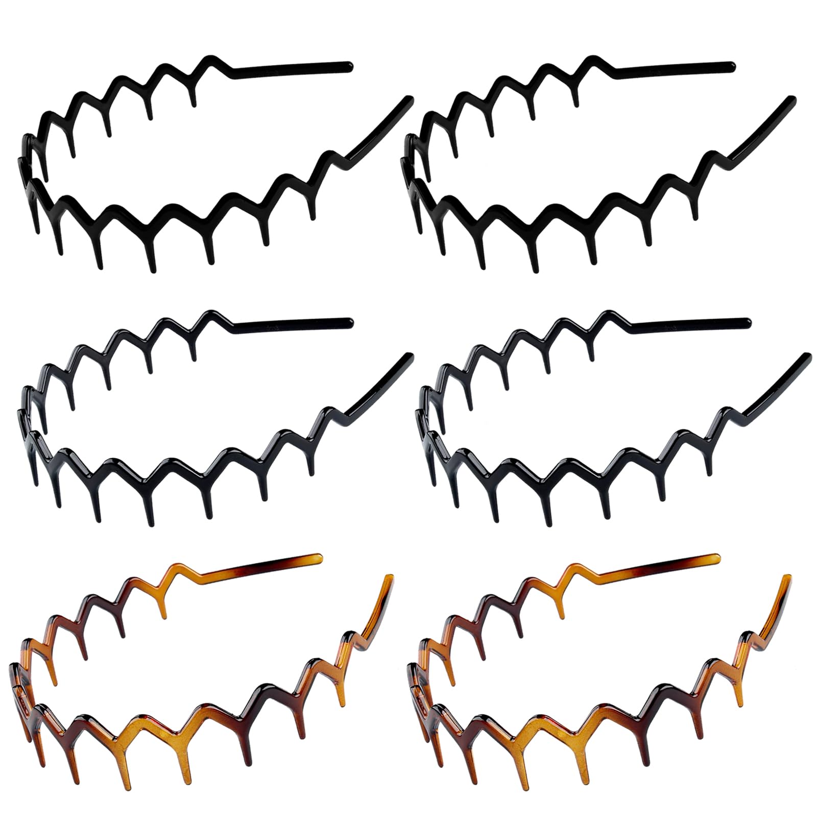 Amazon.com : YONOY 6Pcs Zig Zag Shark Tooth Headbands Comb Zigzag ...