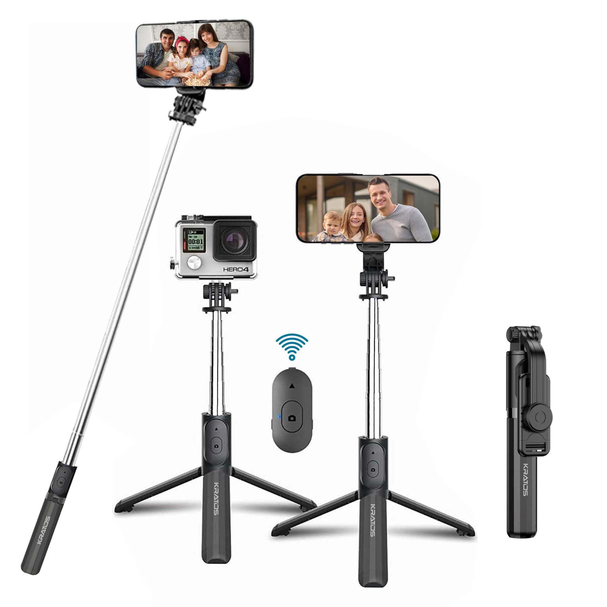 Kratos K3 Extendable Selfie Stick with Tripod Stand up to 100 cms Long ...