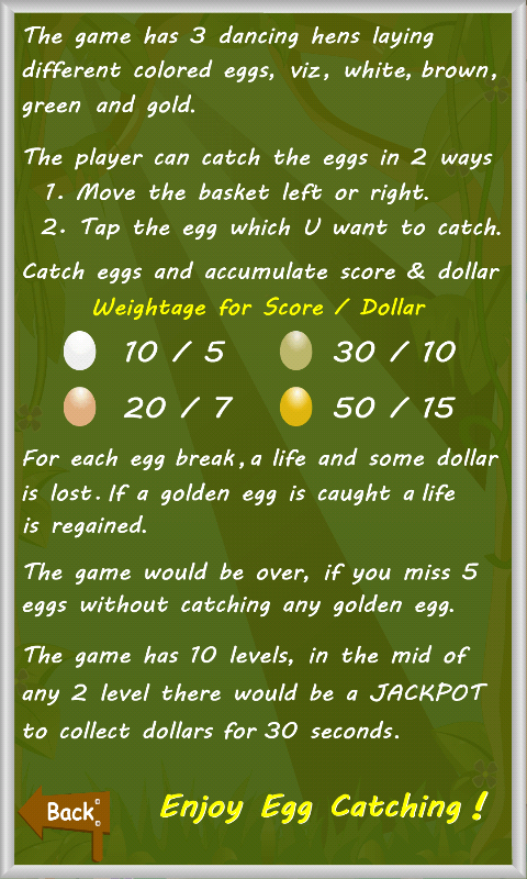 Aplicación Egg catcher en Amazon Appstore